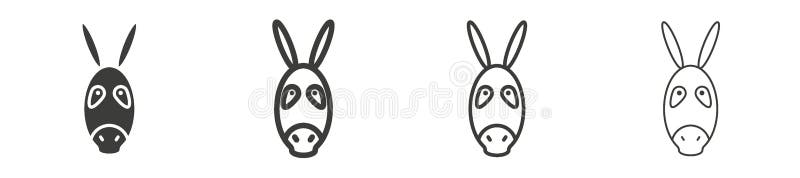 Donkey Icon Vector Set on White Background Stock Vector - Illustration ...