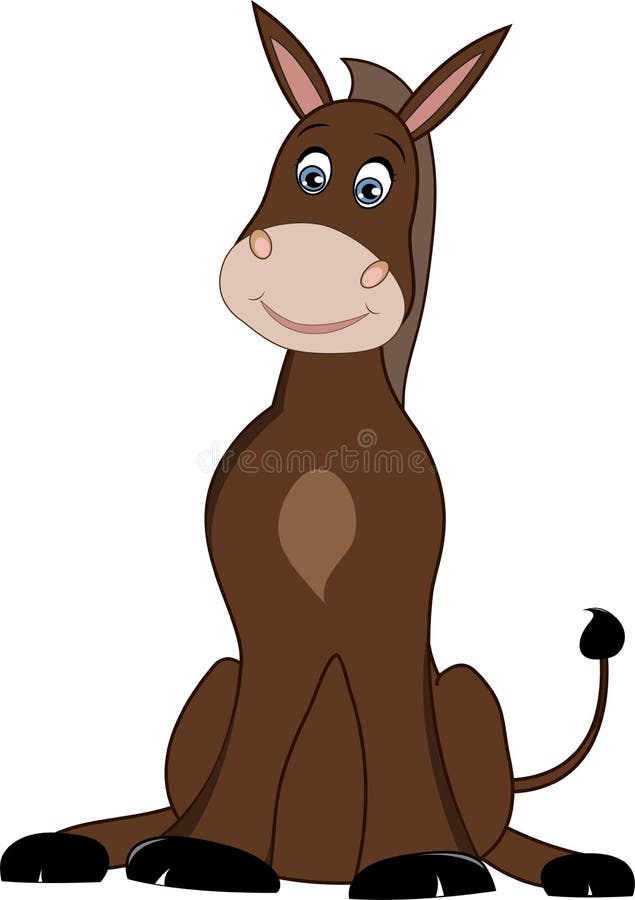 Brown Donkey Mascot happy stock vector. Illustration of fauna - 71102365