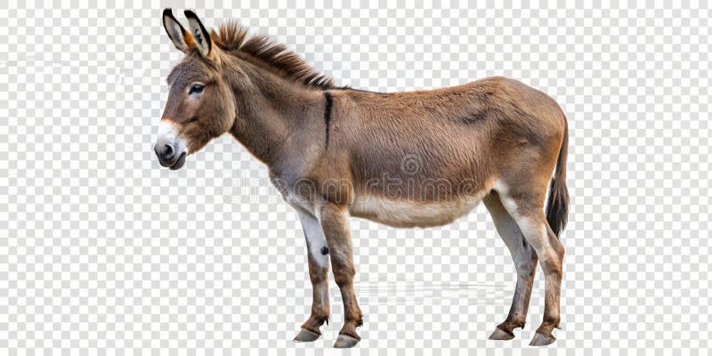 Donkey Isolated on Transparent Background Donkey Side View Cut Out ...