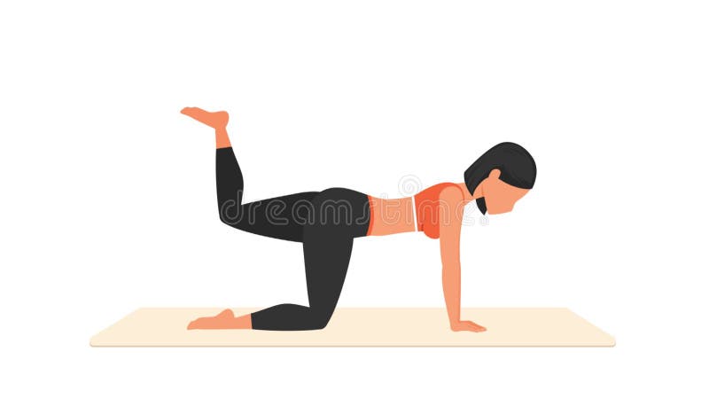 Donkey Kicks Pulse Exercise Tutorial. Female Workout on Mat Stock Video ...