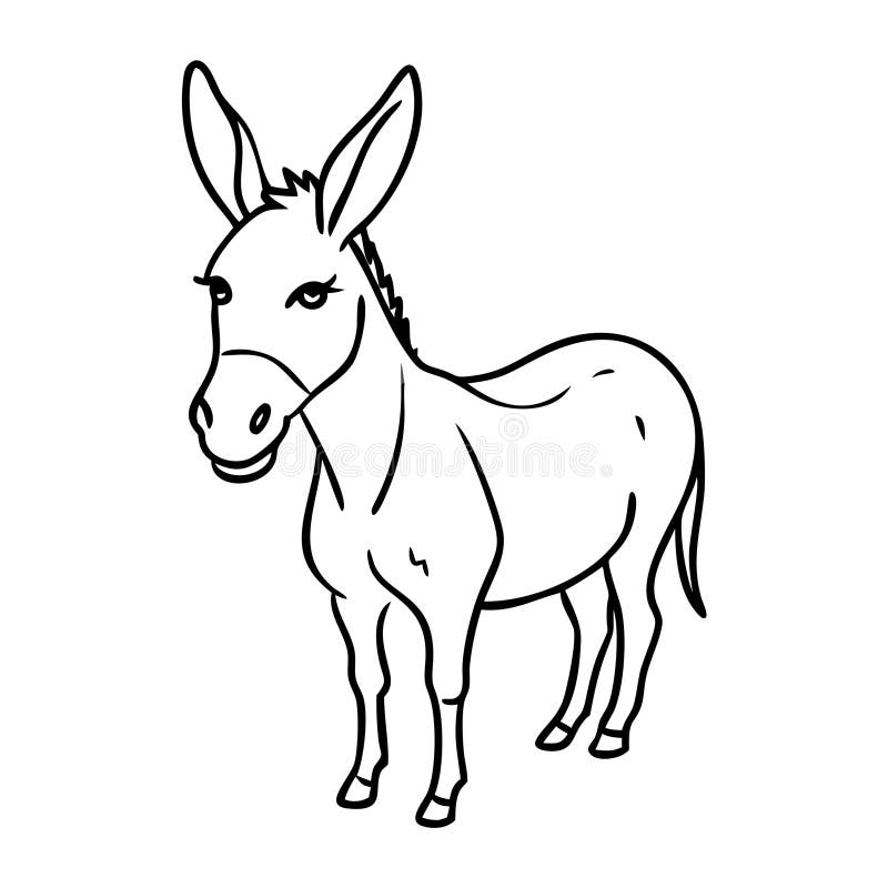 Cute Donkey To Outline Stock Illustrations – 87 Cute Donkey To Outline ...
