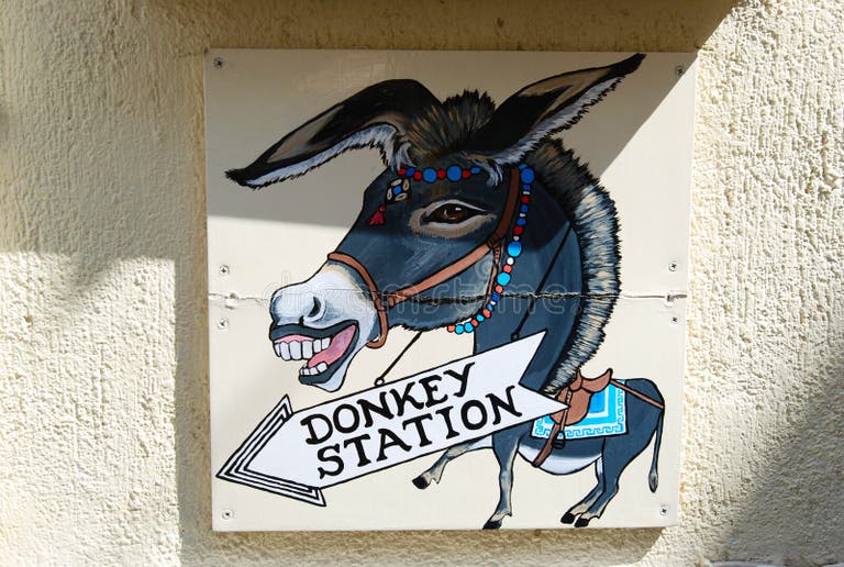 Donkey Station of Santorini Stock Image - Image of editorial, fira ...