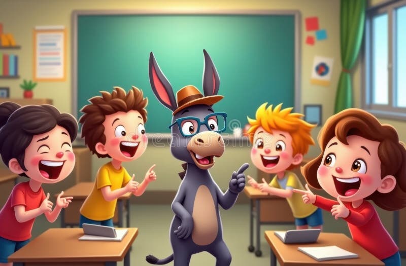 Donkey Teacher Illustration Stock Vector - Illustration of cartoon ...