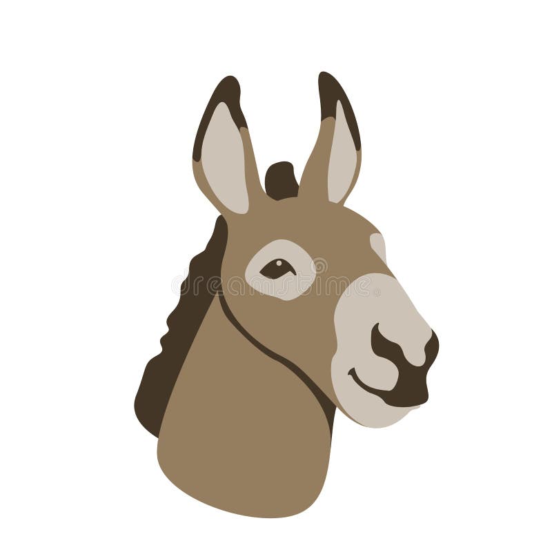 Donkey Vector Illustration Style Flat Stock Vector - Illustration of ...