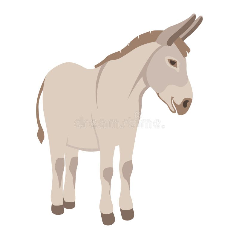 Donkey Vector Illustration Style Flat Stock Vector - Illustration of ...