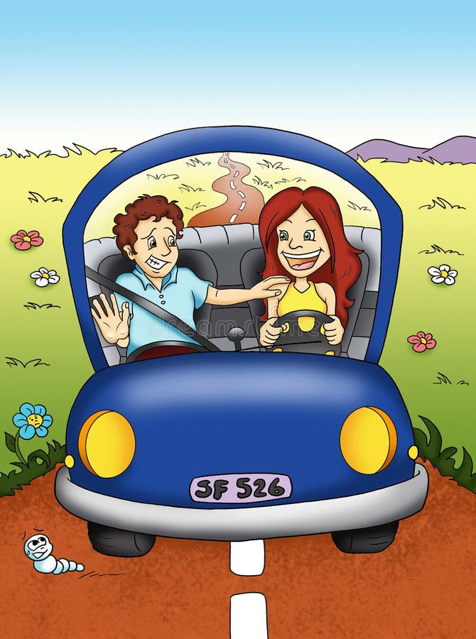 Donna che guida illustrazione di stock. Illustrazione di colorato ...