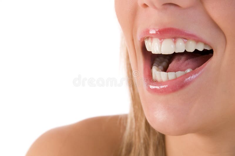 Donna Che Ride Con I Bei Denti Fotografia Stock - Immagine di allegro ...