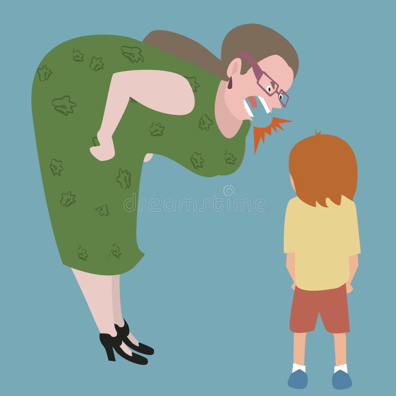 Donna che urla al bambino illustrazione vettoriale. Illustrazione di ... Donna che urla al bambino illustrazione vettoriale. Illustrazione di ...