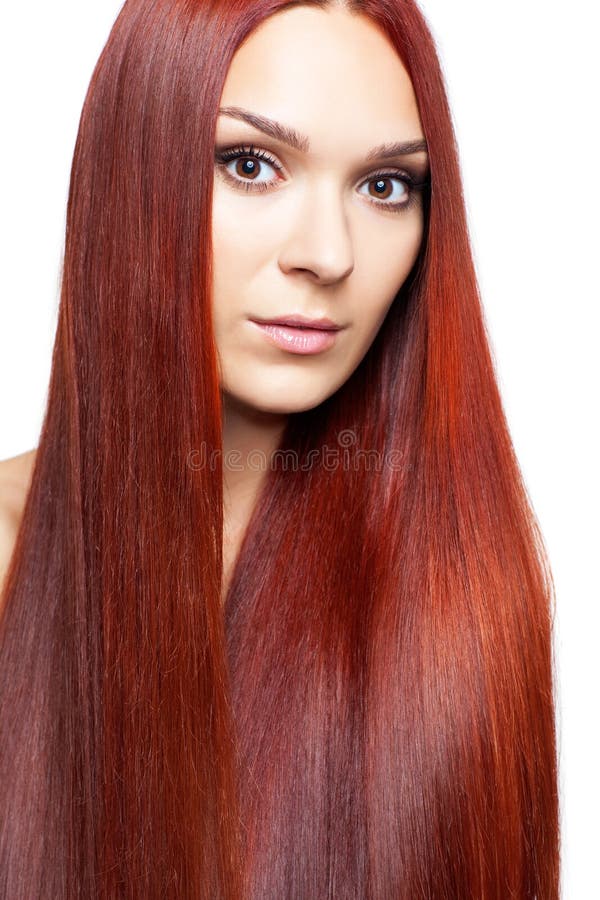 Donna Con Capelli Rossi Lunghi Immagine Stock - Immagine di ...