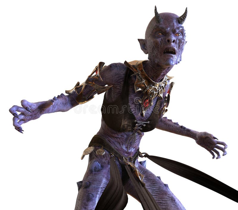 Donna Del Demone Isolata Sull'illustrazione Bianca 3D Illustrazione di ...