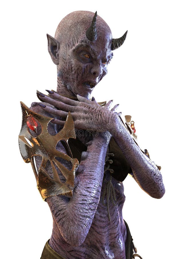 Donna Del Demone Isolata Sull'illustrazione Bianca 3D Illustrazione di ...