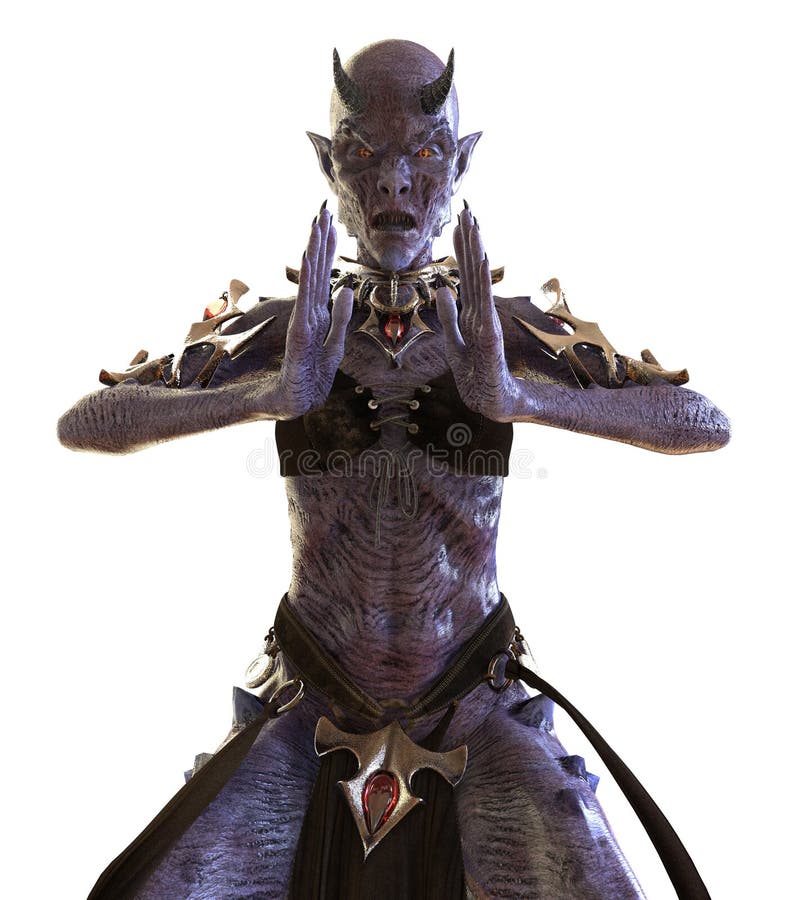 Donna Del Demone Isolata Sull'illustrazione Bianca 3D Illustrazione di ...