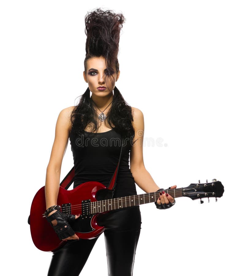 Musicista Rock, Donna Isolata Fotografia Stock - Immagine di etnia ...
