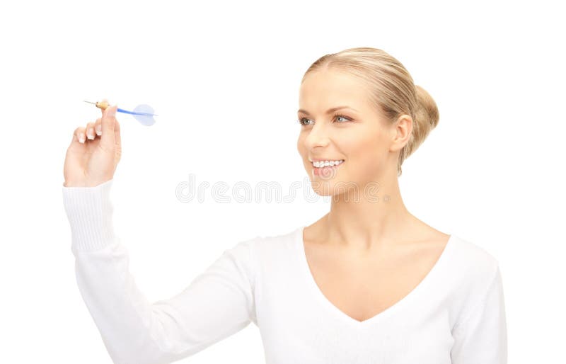 Donna Di Affari Che Getta Un Dardo Immagine Stock - Immagine di sicuro ...