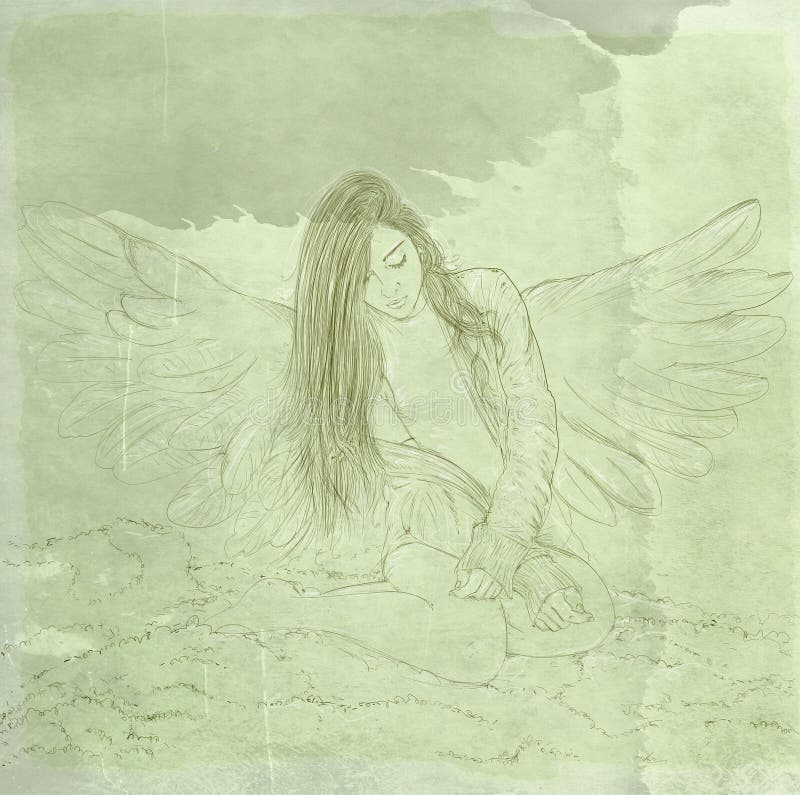 Donna angelo illustrazione di stock. Illustrazione di base - 121611382