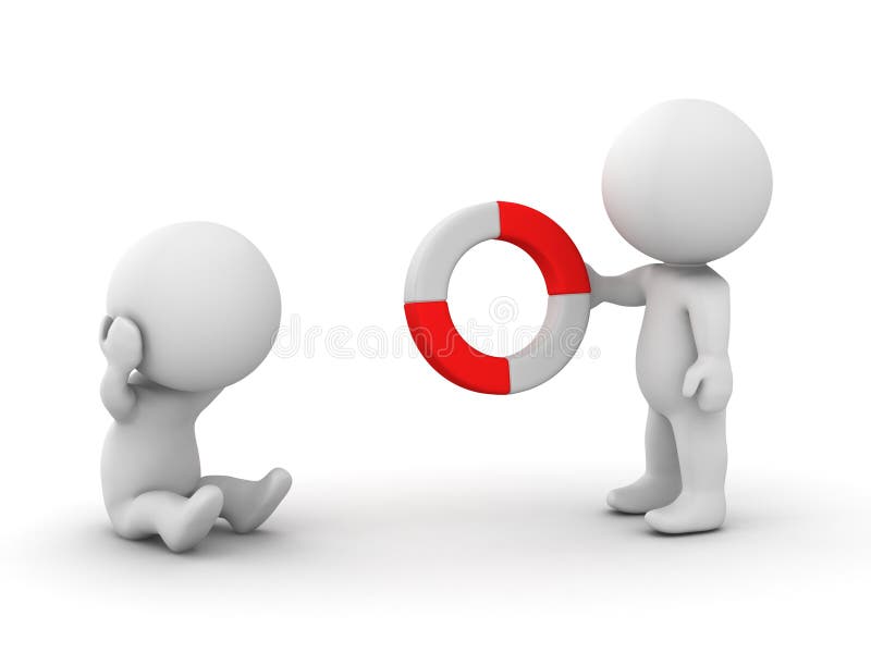 Donner L'aide a Enfoncé L'homme 3d Illustration Stock - Illustration du ...
