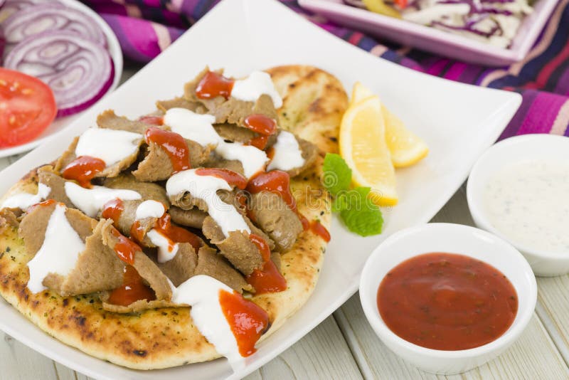 Donner Meat on Naan stock image. Image of asian, sauce - 31971309