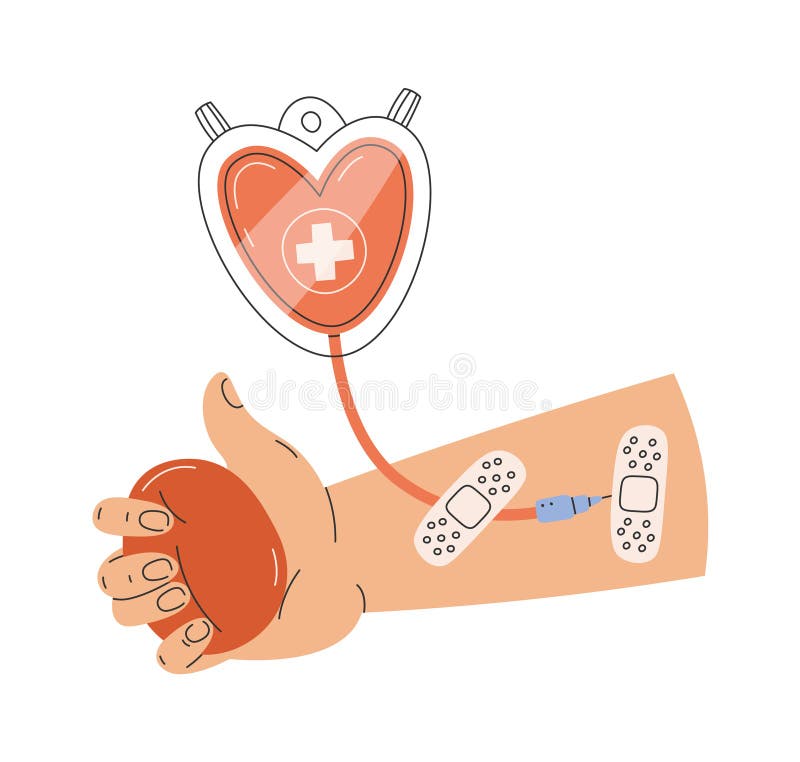 Donor Hand with Drop Counter and Ball Stock Vector - Illustration of ...