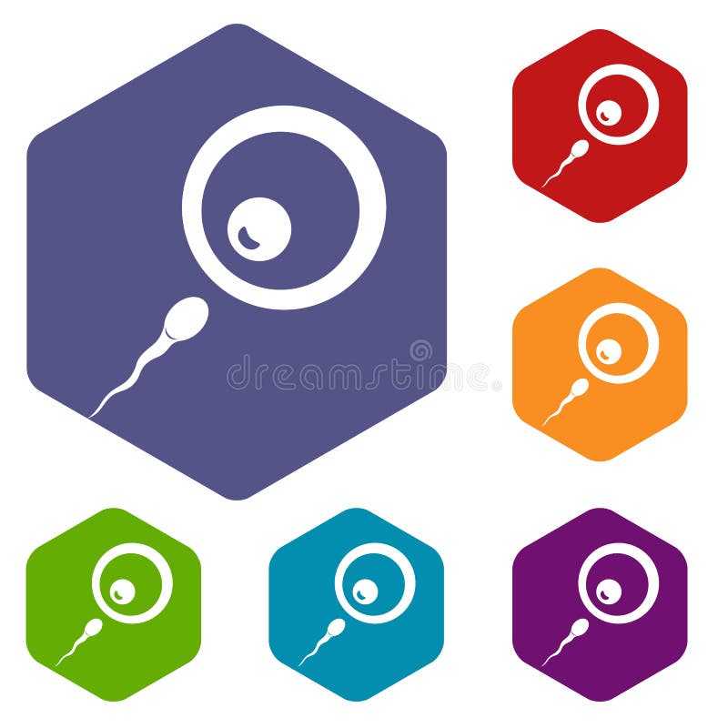Donor Sperm Icons Set Hexagon Stock Vector - Illustration of experiment ...