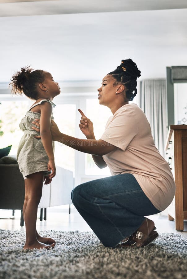 Dont Do that Again. a Young Mother Reprimanding a Child at Home. Stock ...