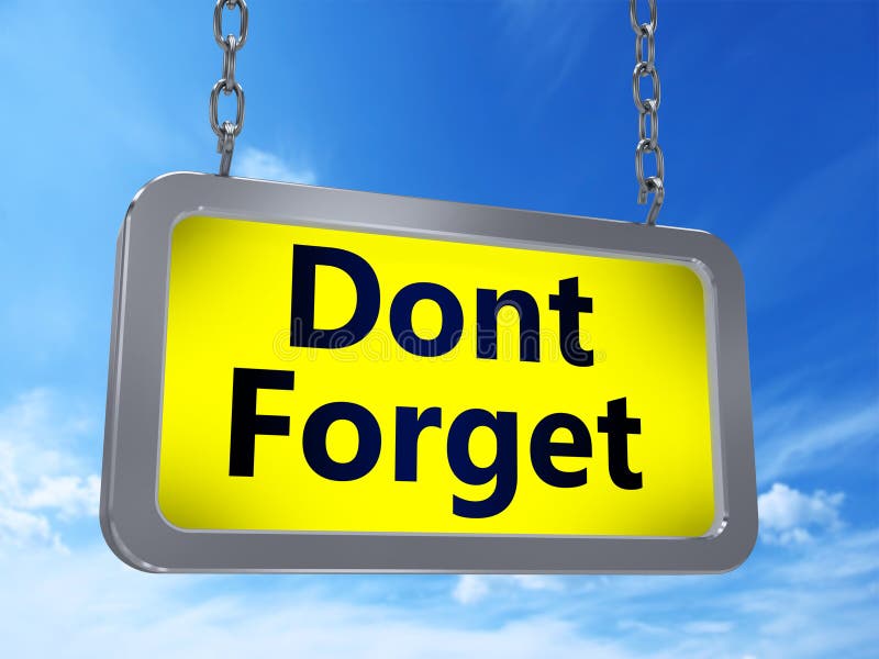 Dont Forget. Hand Drawn Vector Lettering. Isolated on White Background ...