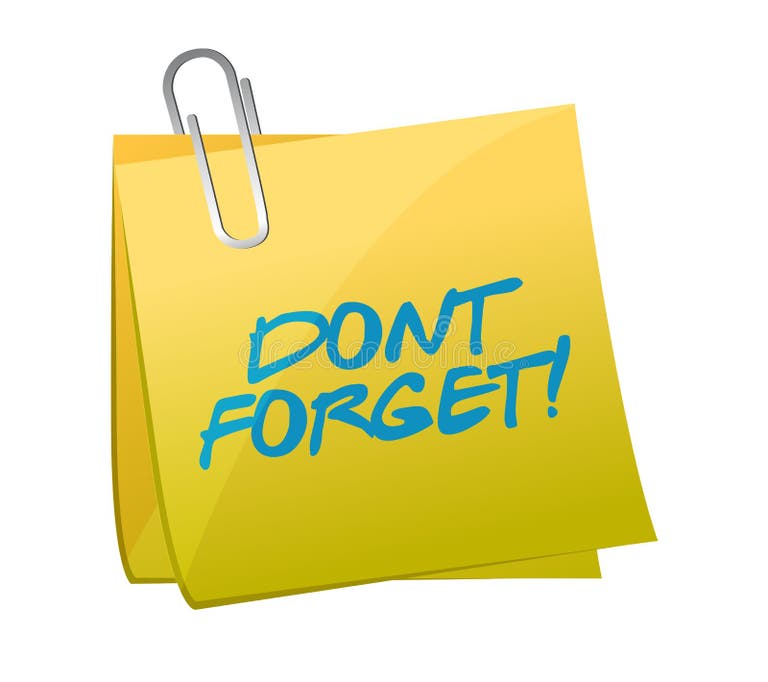 Dont Forget Stock Illustrations – 1,826 Dont Forget Stock Illustrations ...