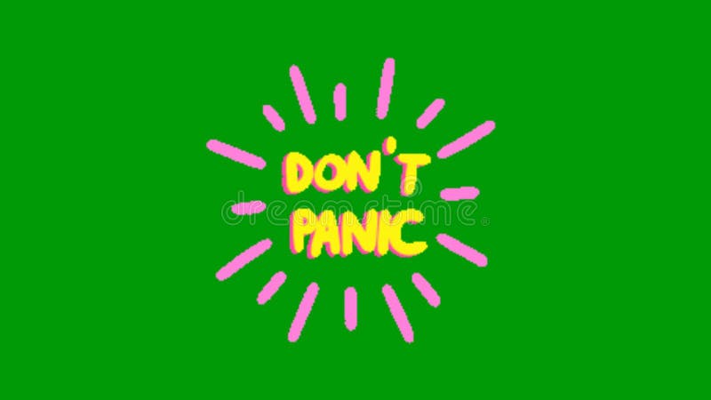 Dont Panic Animated on Green Screen Stock Video - Video of quiet ...