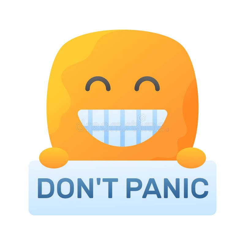 Dont Panic Emoji Vector Design, Customizable Flat Style Vector Stock ...