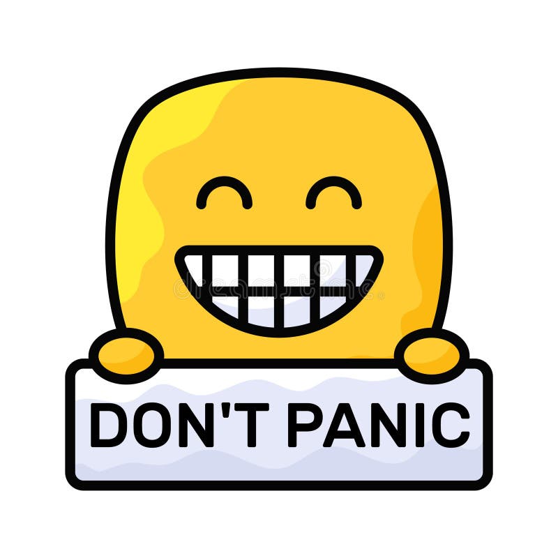 Dont Panic Emoji Vector Design, Customizable Flat Style Vector Stock ...
