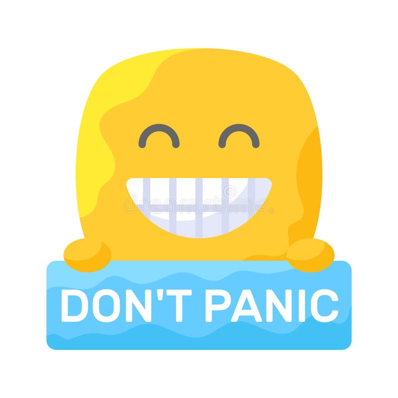 Dont Panic Emoji Vector Design, Customizable Flat Style Vector Stock Vector - Illustration of ...