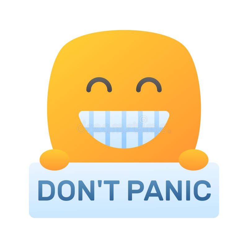 Dont Panic Emoji Vector Design, Customizable Flat Style Vector Stock Vector - Illustration of ...