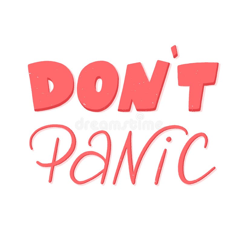 Dont Panic Lettering with Grange Texture, Dont Panic Concept, Vector ...