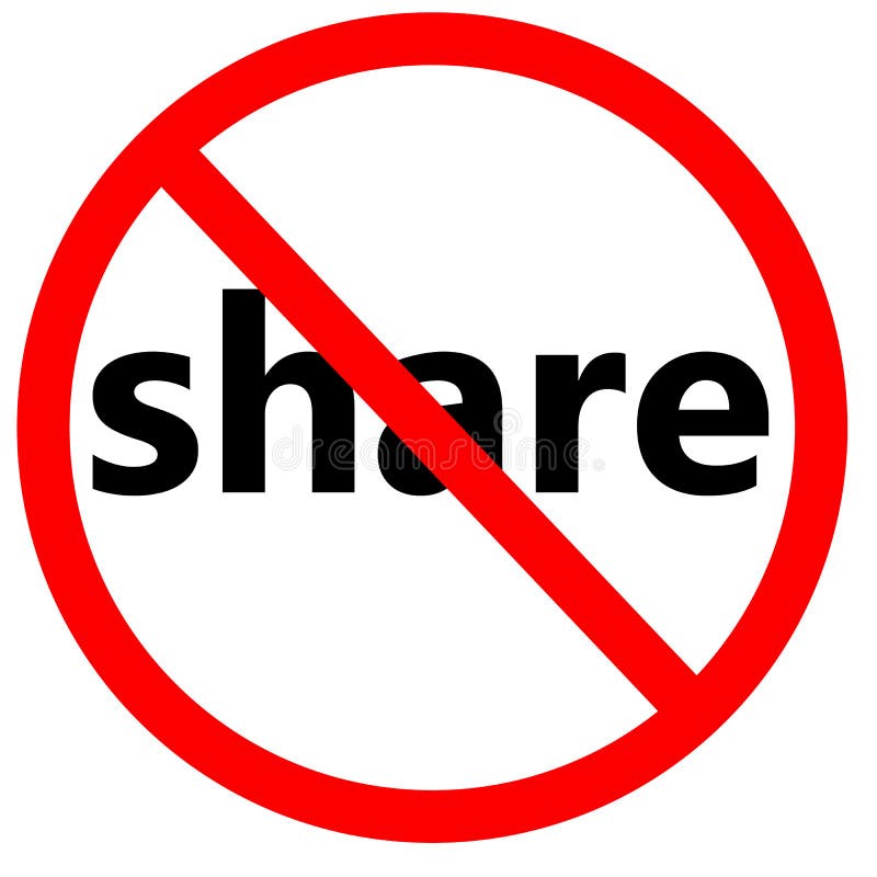 Dont Share Stop Sign. Clipart Image. Stock Vector - Illustration of ...
