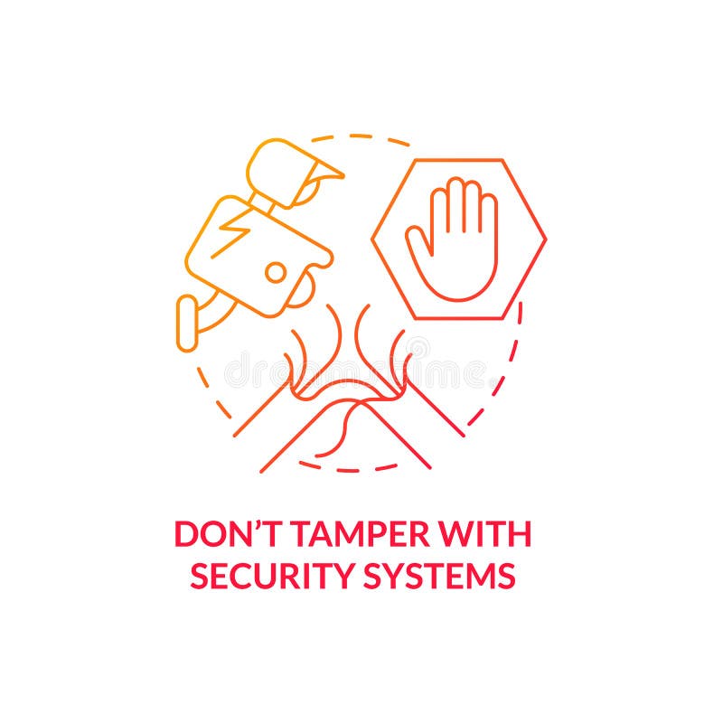 Dont Tamper with Security Systems Red Gradient Concept Icon Stock ...