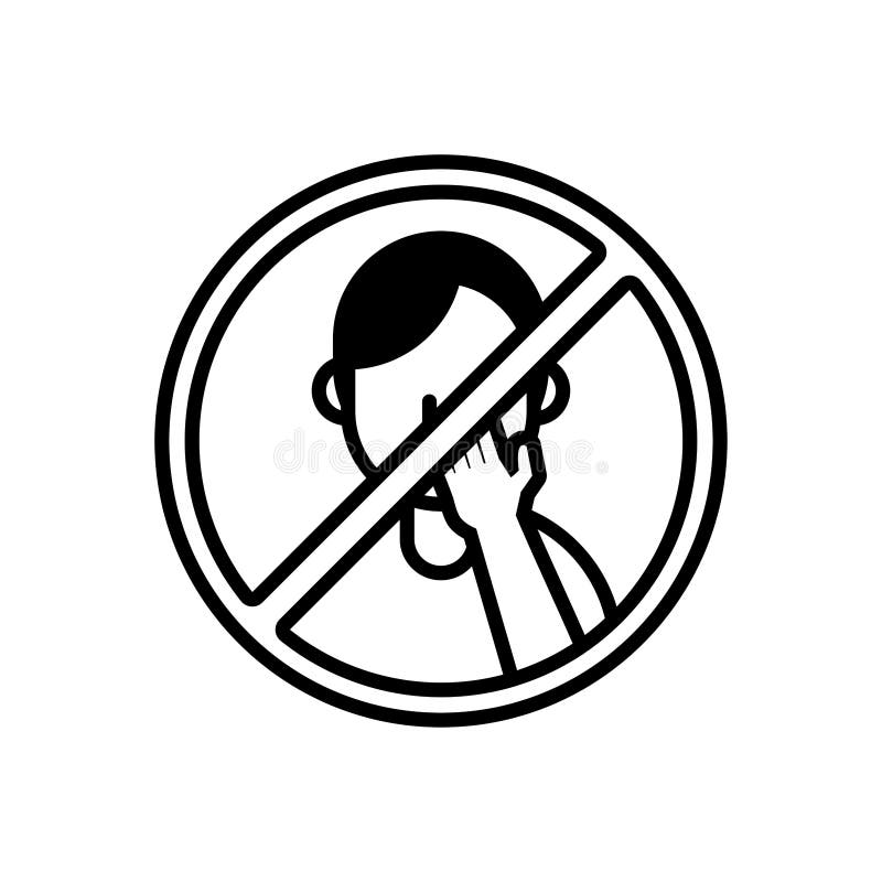 Dont Touch Vector Icon Isolated on White Background. Outline, Thin Line ...