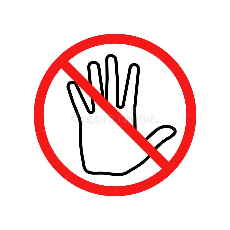 Dont Touch Sign. Hand Silhouette. Vector Illustration. Flat Design ...