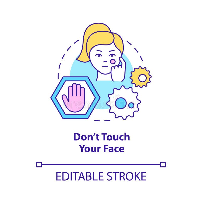 Dont Touch Your Face Concept Icon Stock Vector - Illustration of ...