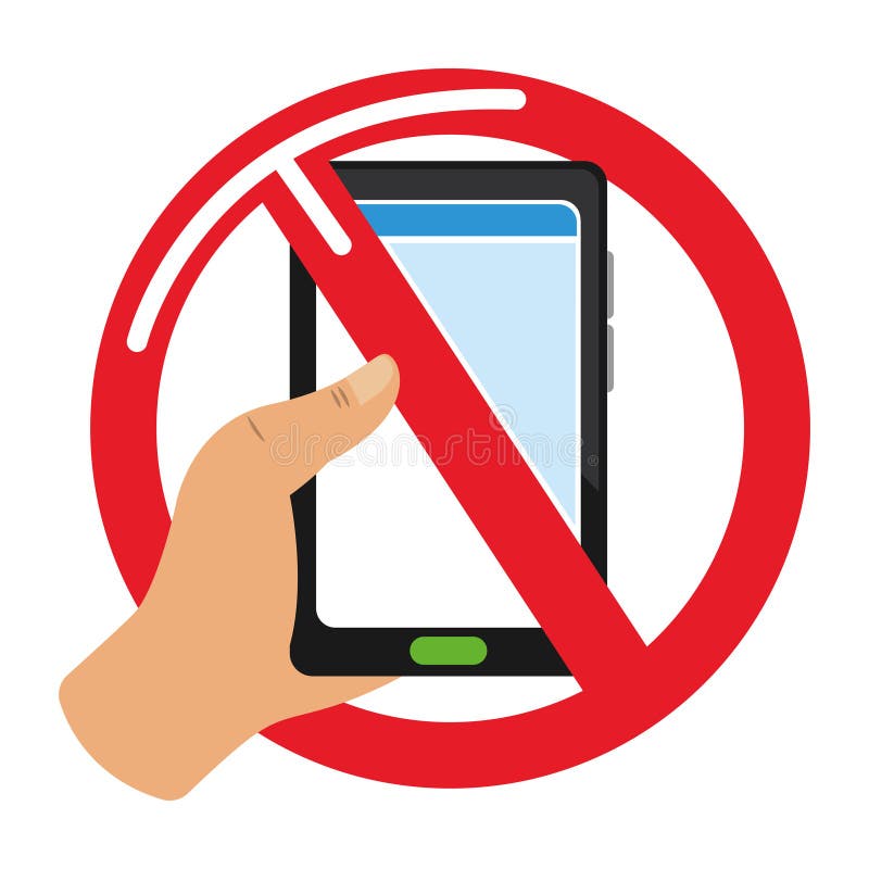 Dont Use Smartphone Warning Sign Stock Illustration - Illustration of ...