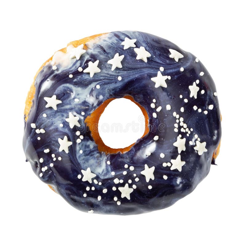 Donut With Blue Glaze And Blue And White Sprinkles Stock Image - Image ...