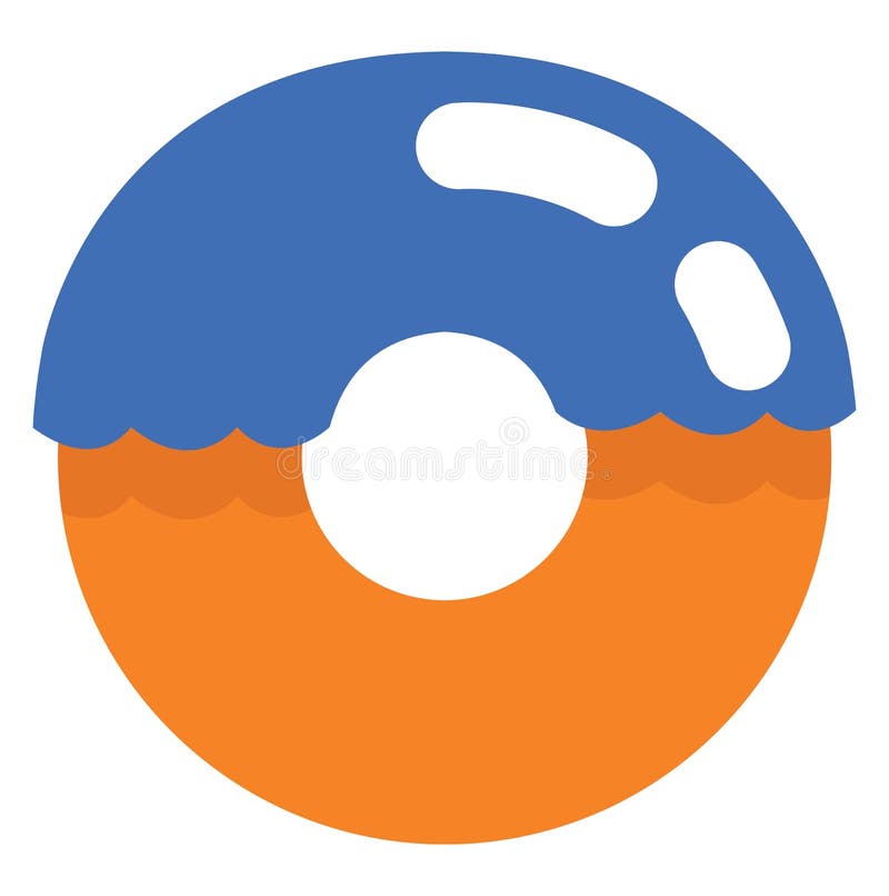 Donut with Blue Glaze, Icon Stock Vector - Illustration of white ...