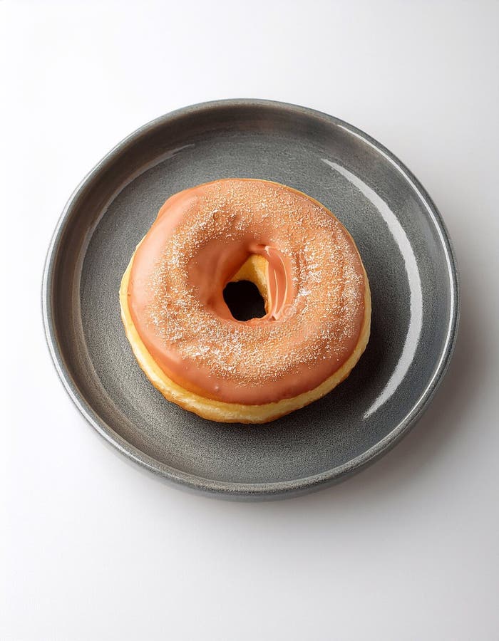 Donut on Ceramic Disk a White Stock Illustration - Illustration of ...