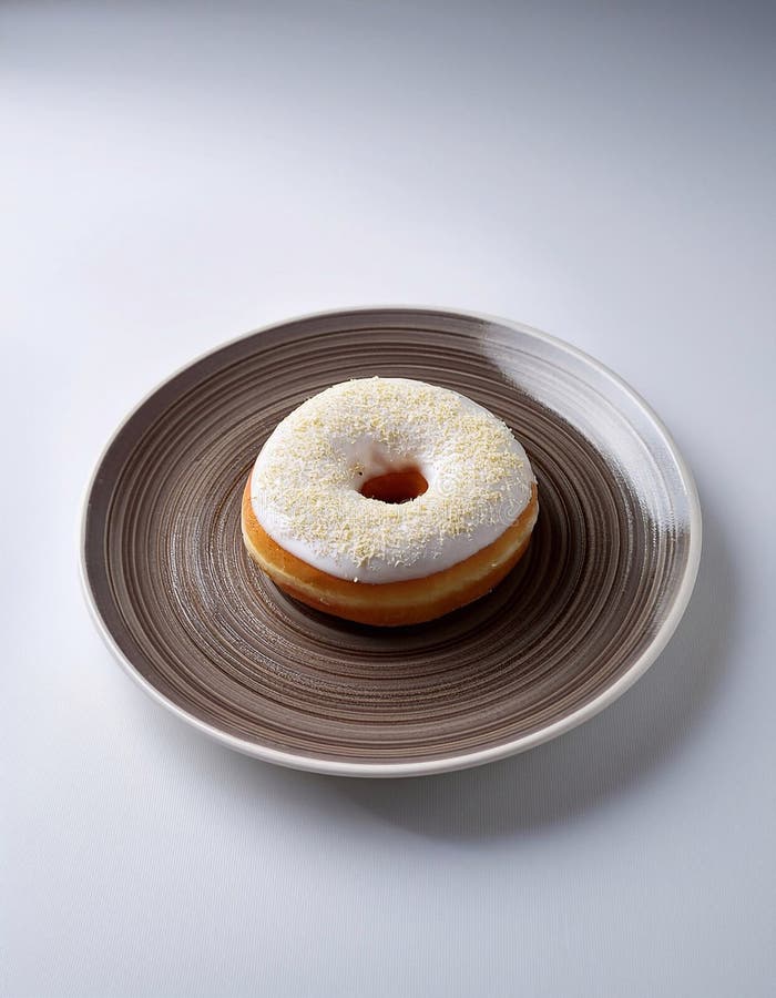Donut on Ceramic Disk a White Stock Illustration - Illustration of ...
