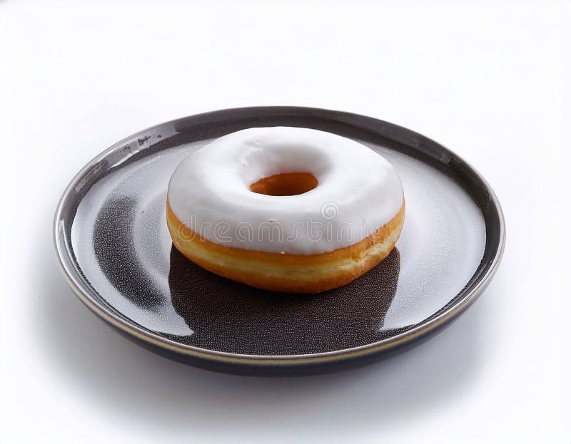 Donut on Ceramic Disk a White Stock Illustration - Illustration of disk ...