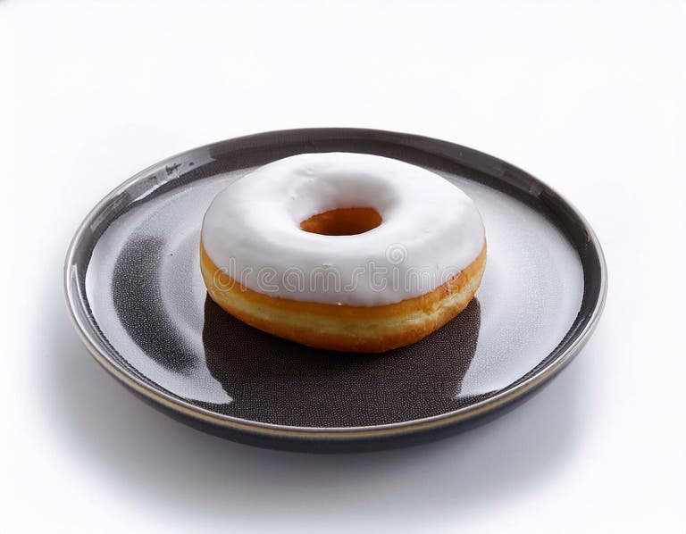 Donut on Ceramic Disk a White Stock Illustration - Illustration of disk ...