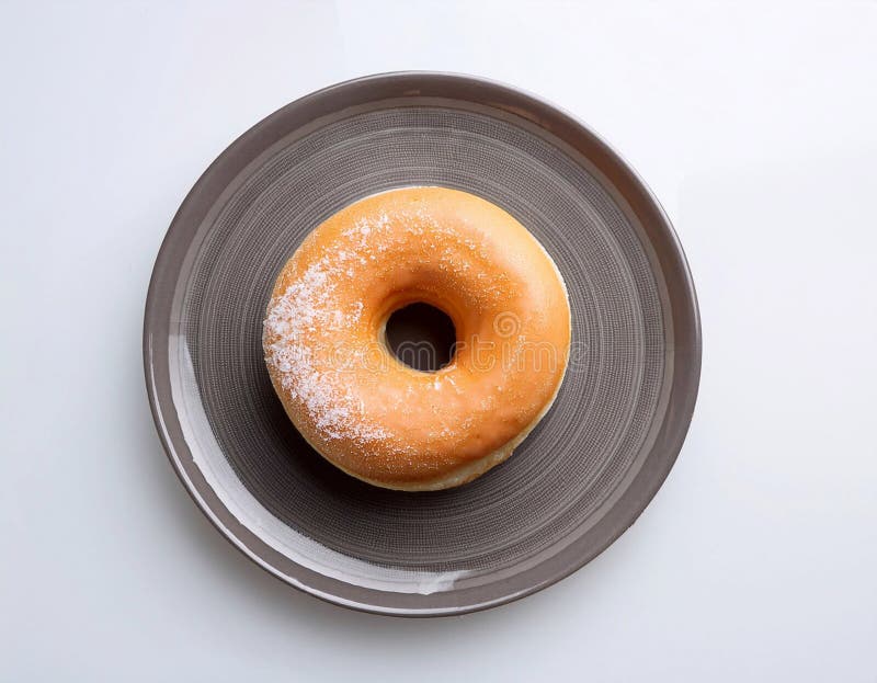 Donut on Ceramic Disk a White Stock Illustration - Illustration of ...