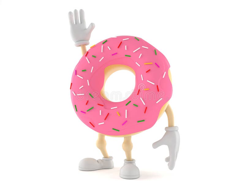 Donut character with chart stock illustration. Illustration of grow ...