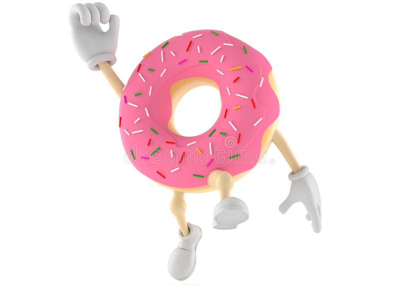 Donut Character with Racing Flag Stock Illustration - Illustration of ...