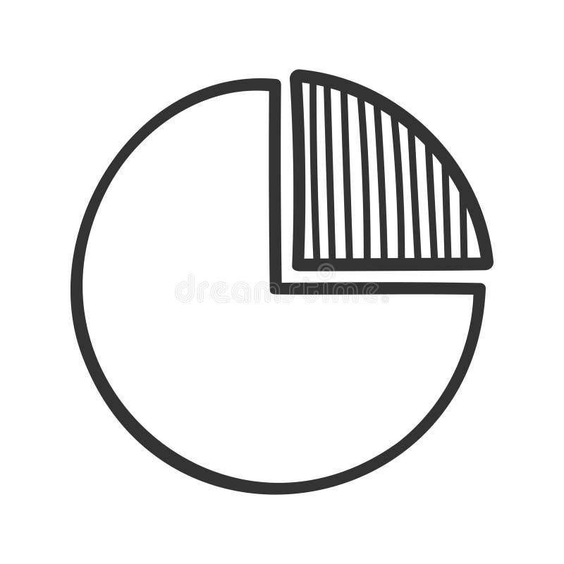 Donut Chart in Doodle Style. Hand Drawn Circle Graph with Separated ...