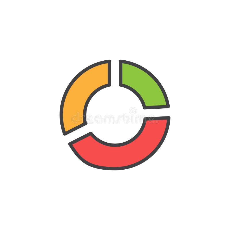 Donut Chart Icon in Colored Version Stock Vector - Illustration of ...