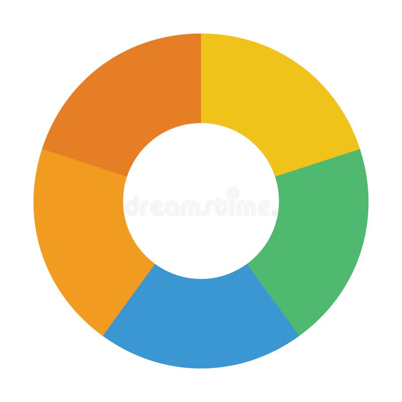 Donut Chart Icon Flat Color Vector Illustration Stock Vector ...